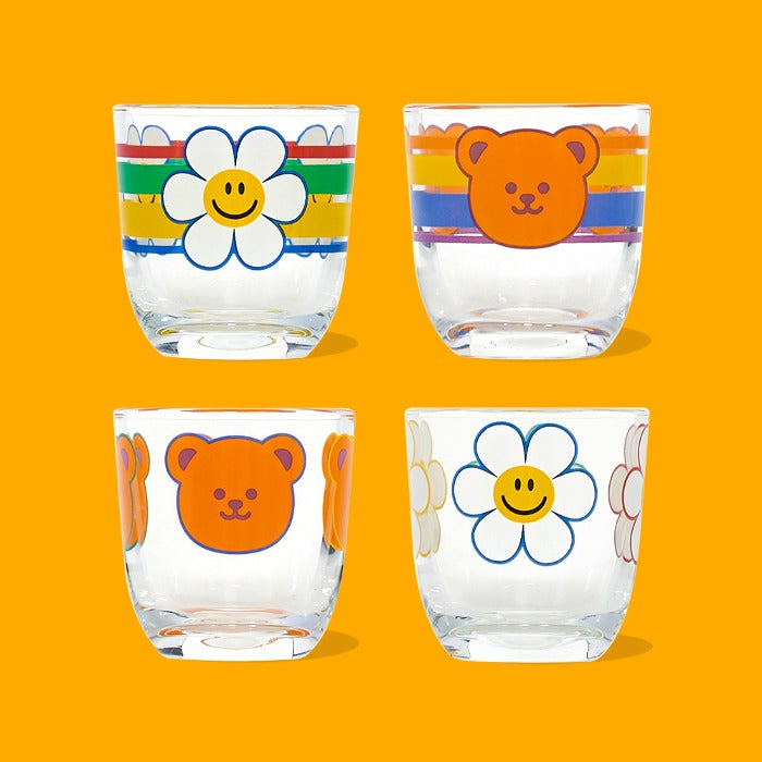 Mini Round Glass 4P Set - Retro Edition – Wiggle Wiggle Indonesia