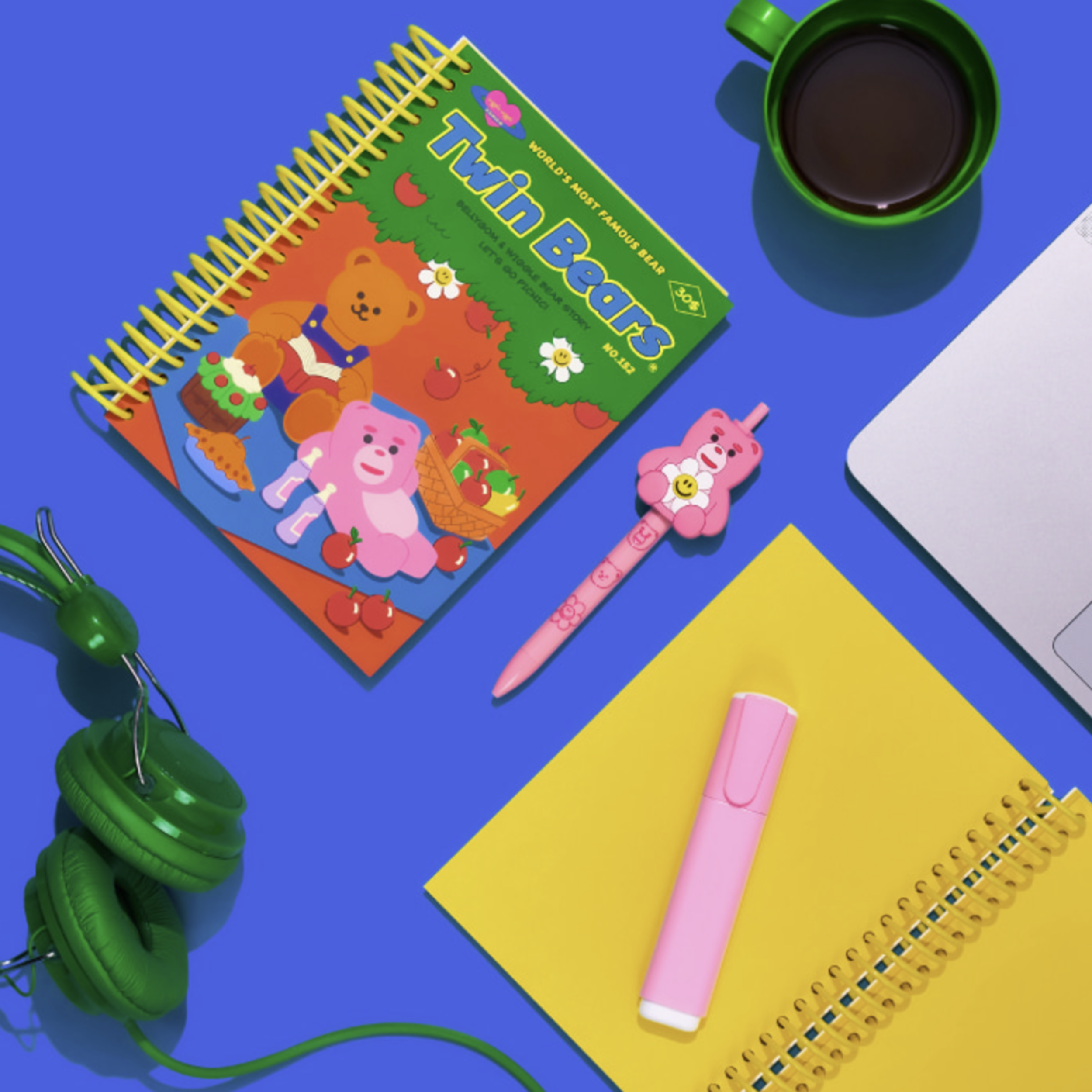 Bellygom X wiggle wiggle - Spring Note Twin Bears – Wiggle Wiggle Indonesia