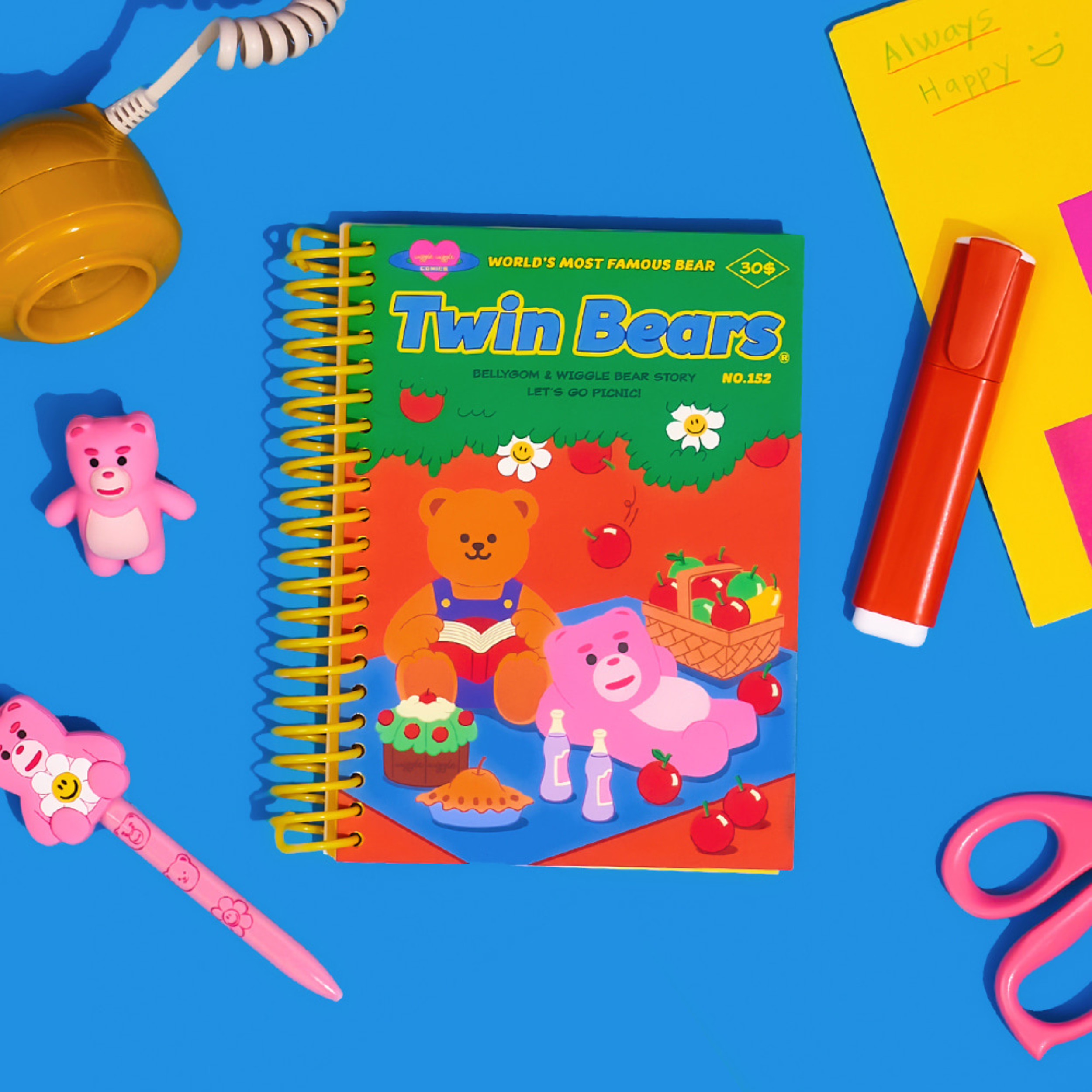Bellygom X wiggle wiggle - Spring Note Twin Bears – Wiggle Wiggle Indonesia