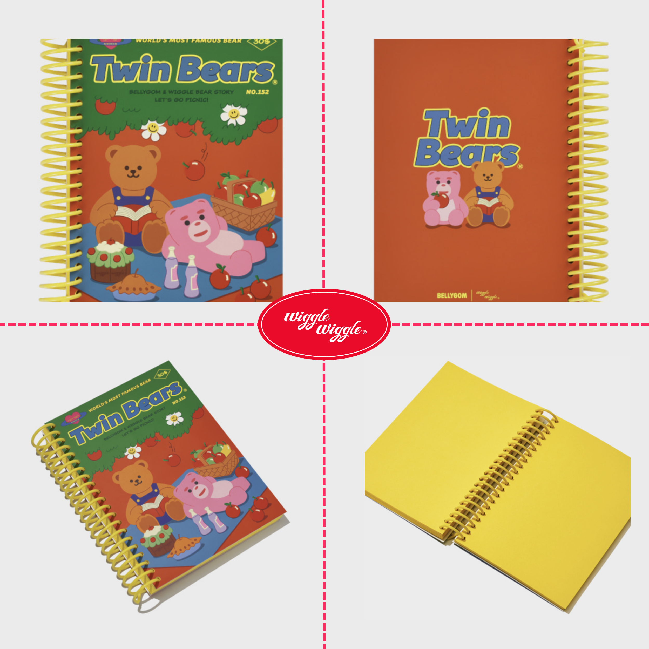Bellygom X wiggle wiggle - Spring Note Twin Bears – Wiggle Wiggle Indonesia