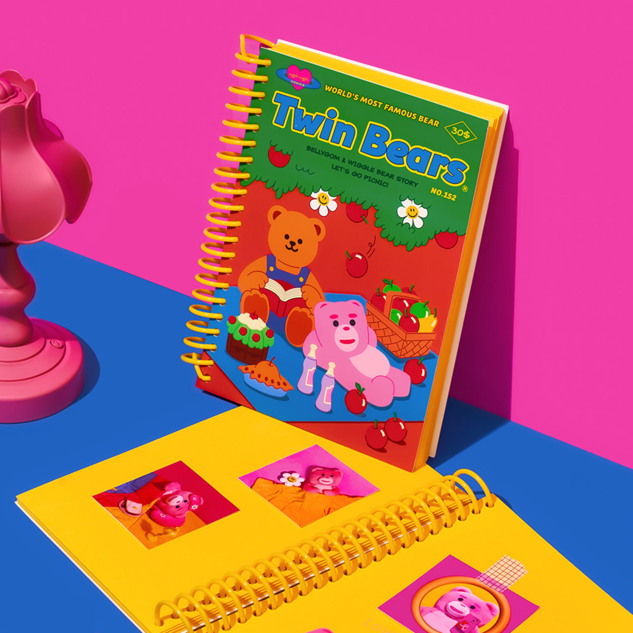 Bellygom X wiggle wiggle - Spring Note Twin Bears – Wiggle Wiggle Indonesia