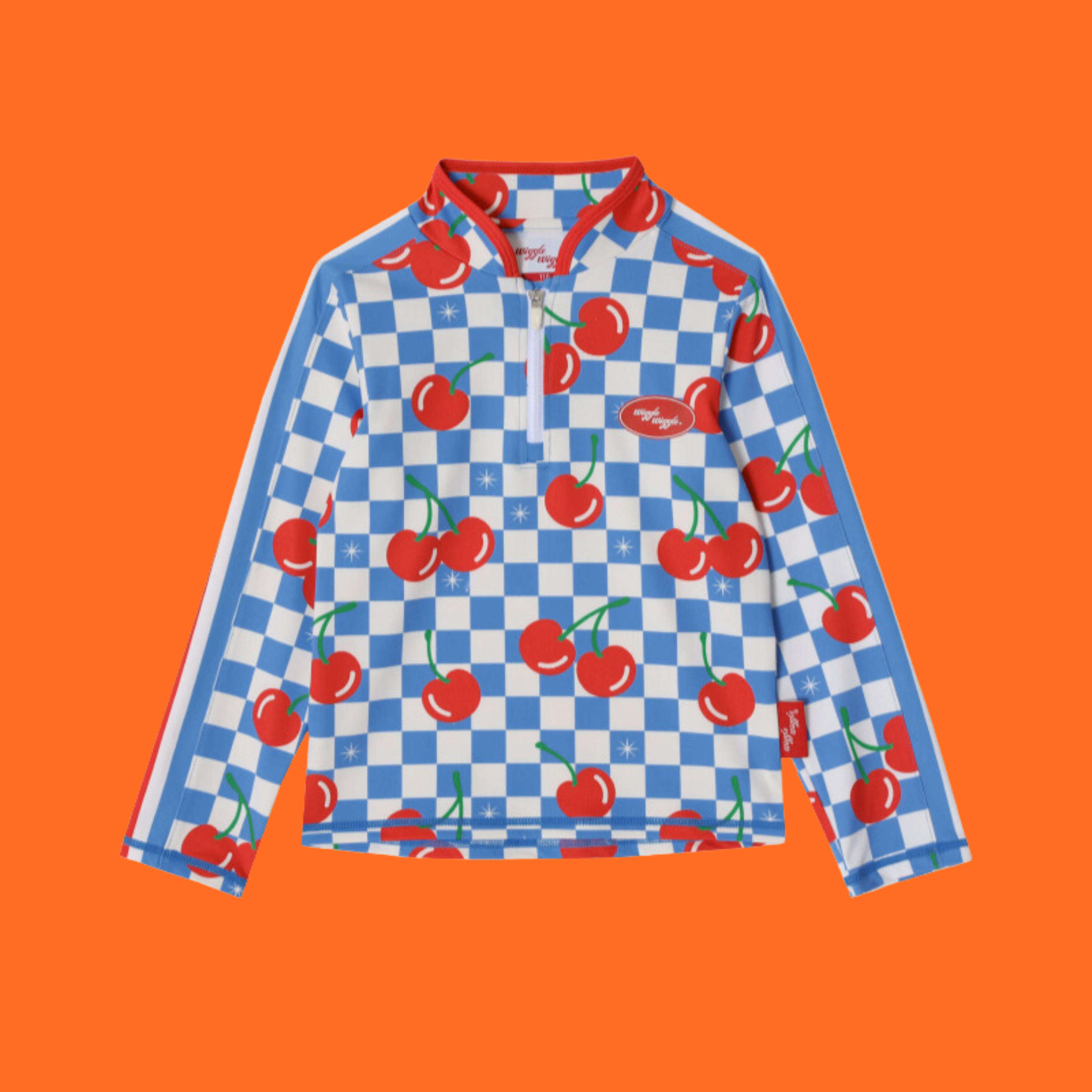 Childy X wigglewiggle Half Zip-up Long Sleeved Top - Sky Blue(120 ...