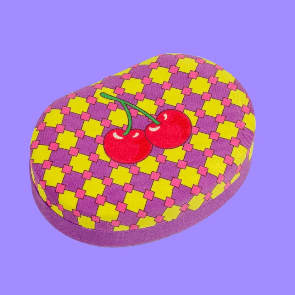 Round Jewelry Box - Retro Check Cherry – Wiggle Wiggle Indonesia
