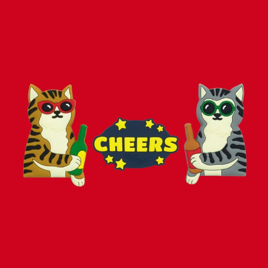 PVC Magnet Set - Drunken Cat – Wiggle Wiggle Indonesia